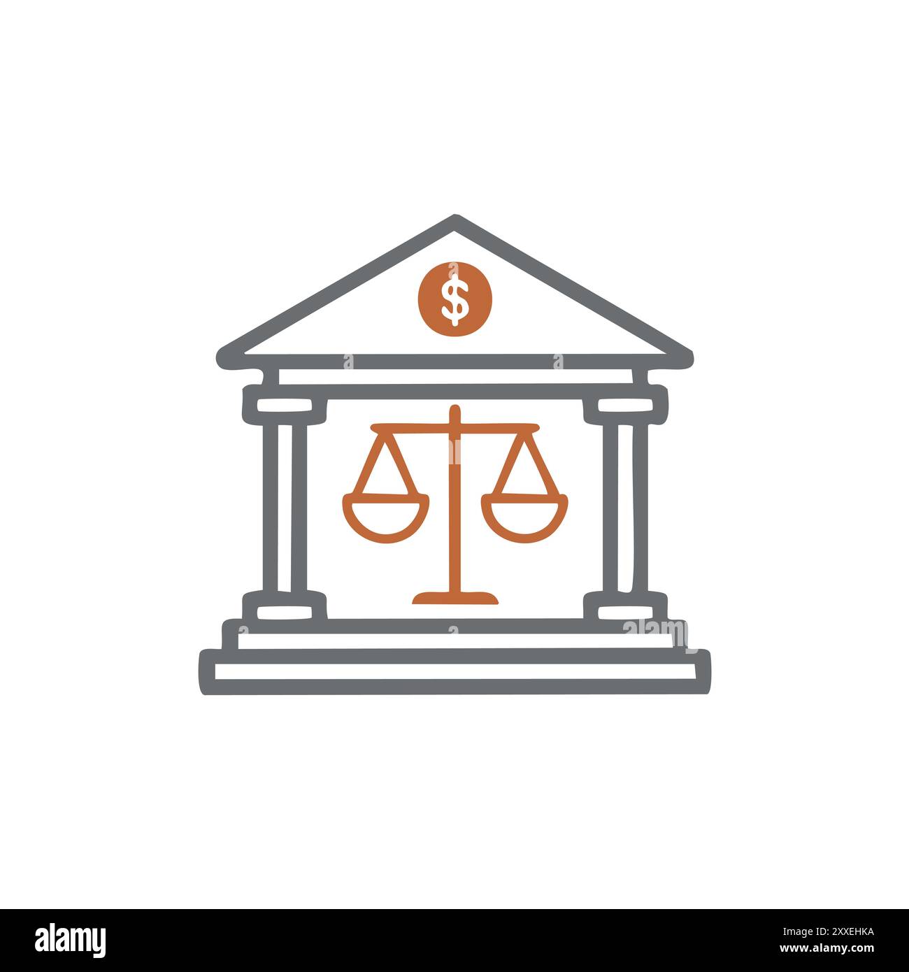 Financial justice building icon. A simple line drawing illustration of ... Financial justice building icon. A simple line drawing illustration of ...