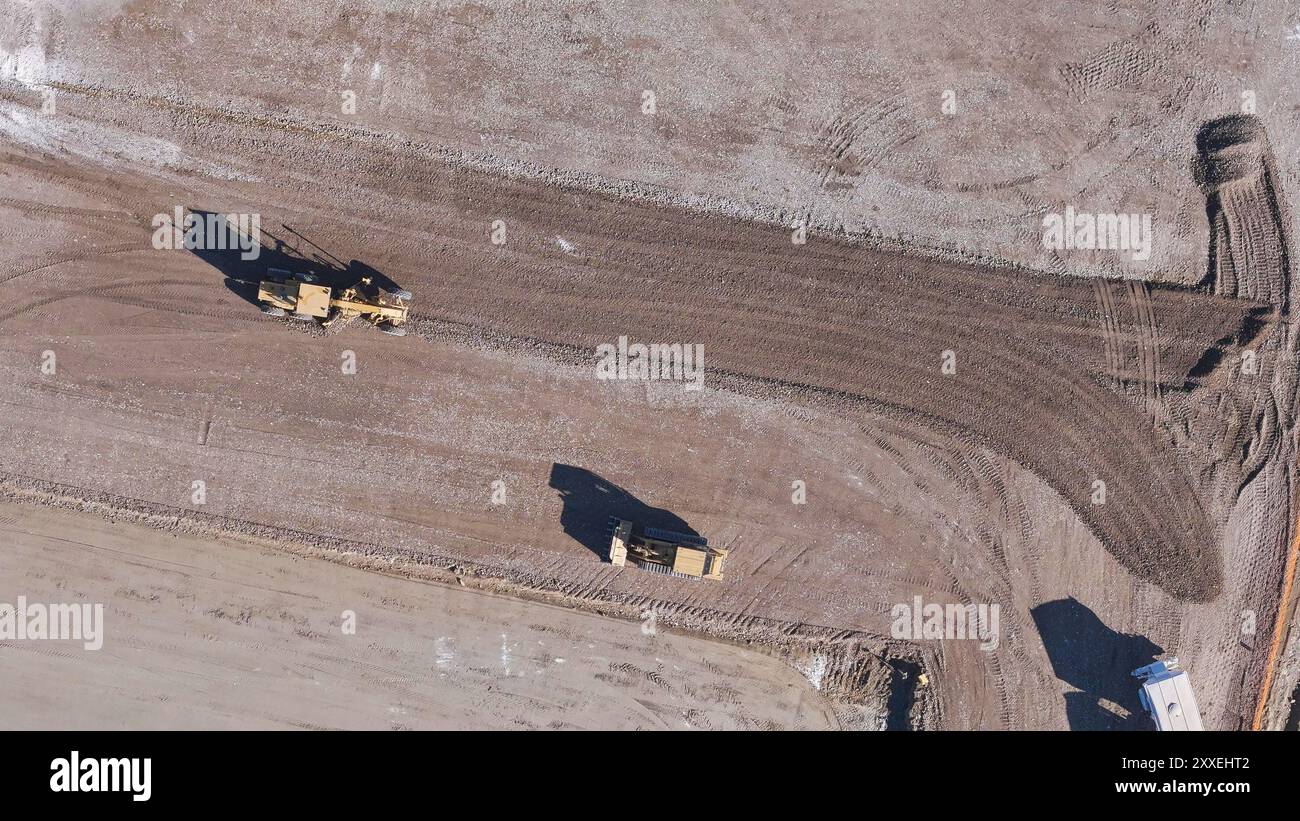 heavy construction equipment on a construction site Stock Photo - Alamy