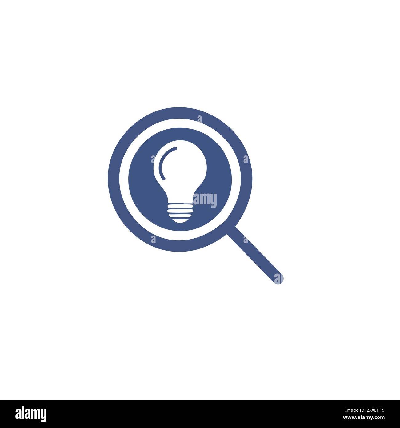 Magnifying glass with lightbulb icon. A magnifying glass with a light ...