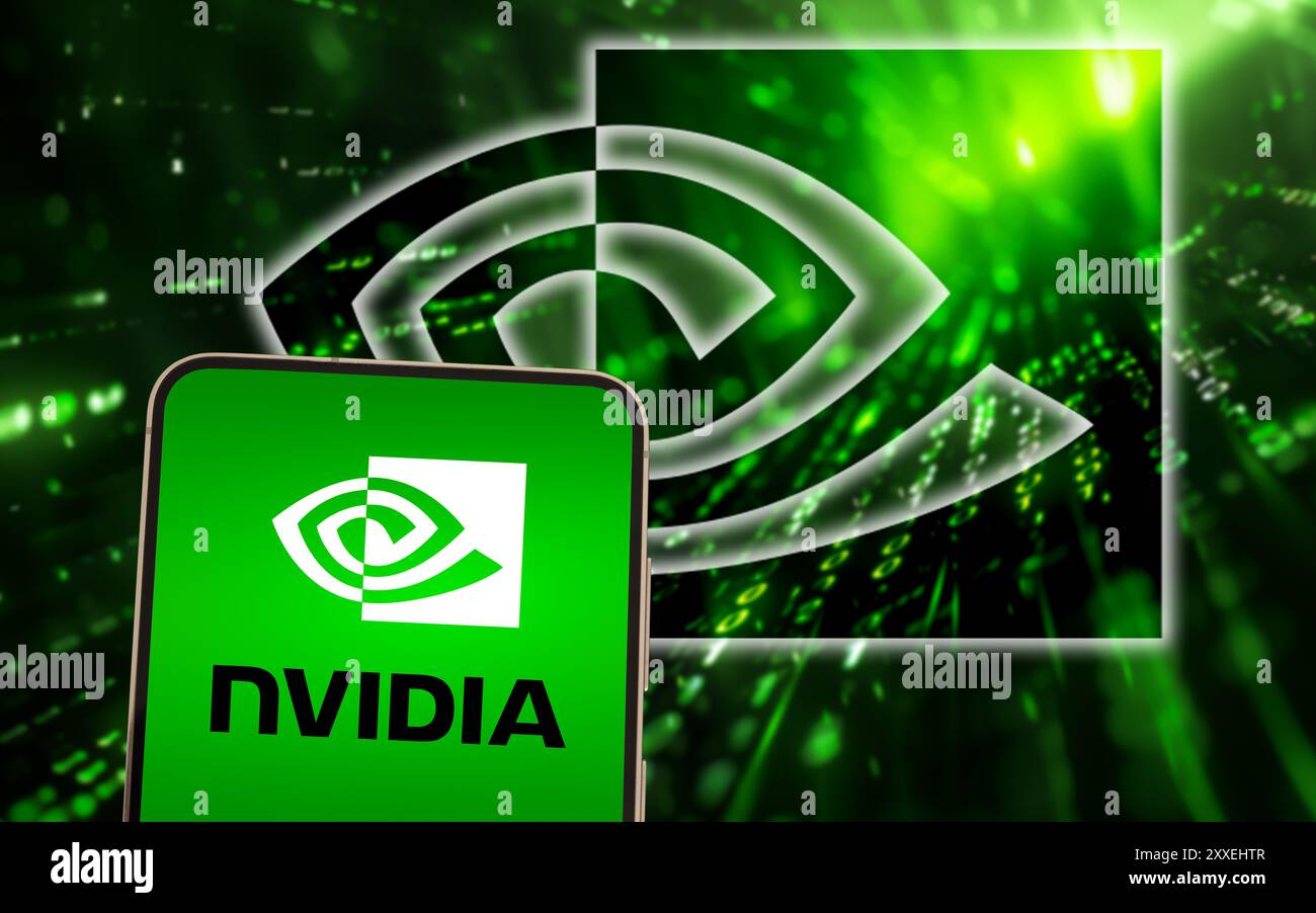 Nvidia Corporation company logo displayed on mobile device Stock Photo ...