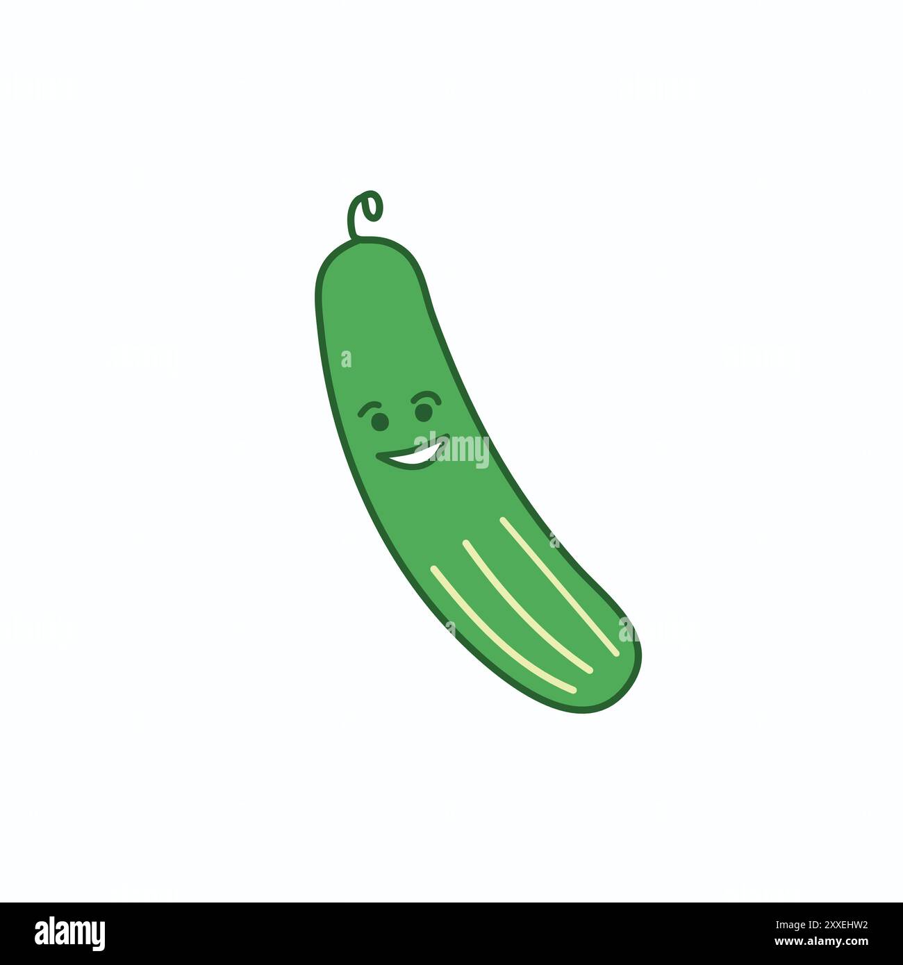Happy cucumber cartoon illustration. A smiling cucumber cartoon ...