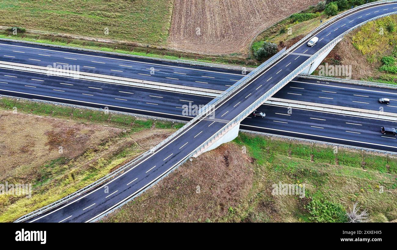 Arial view of Modern transportation with Expressway Road highway Top ...
