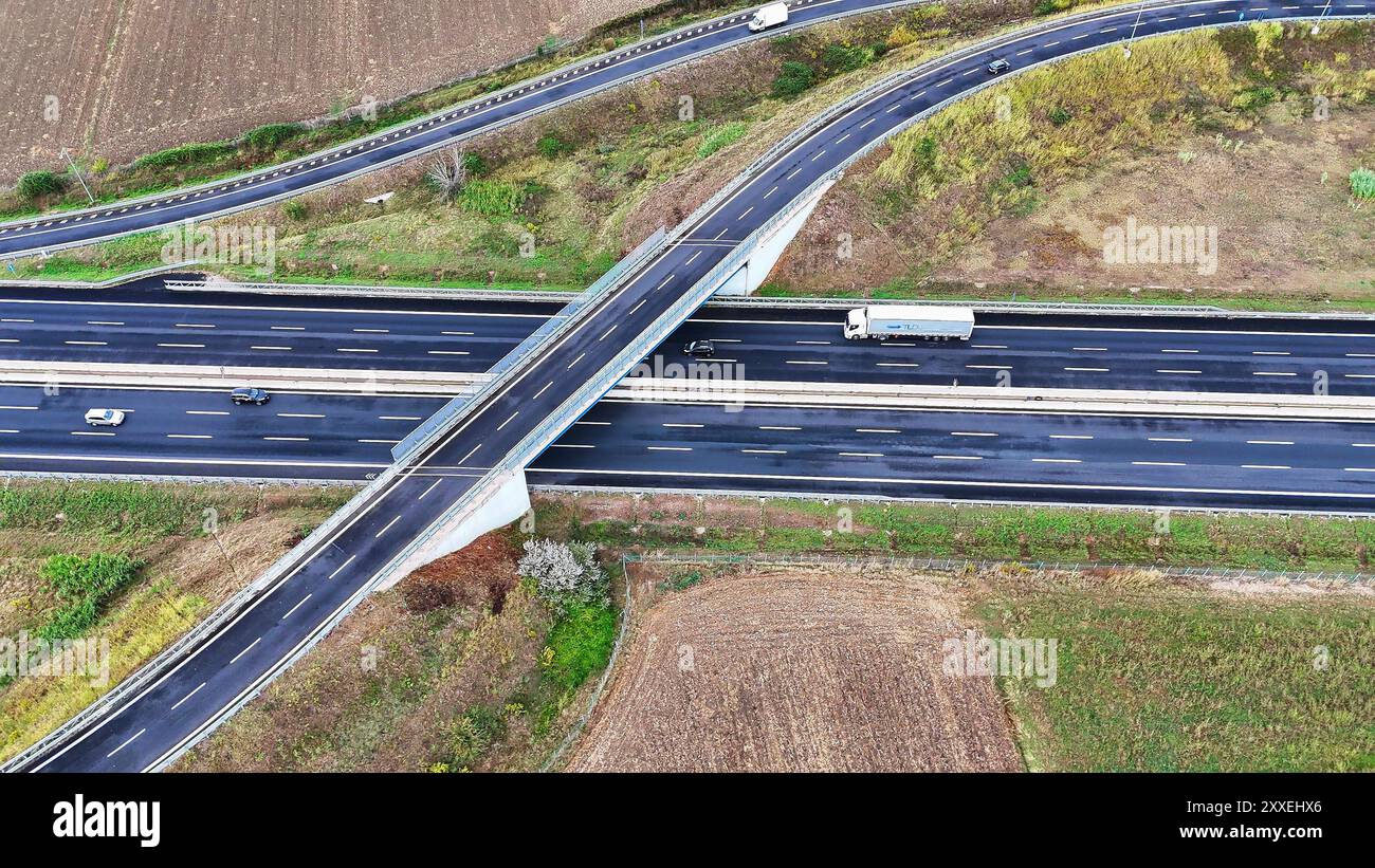 Arial view of Modern transportation with Expressway Road highway Top ...