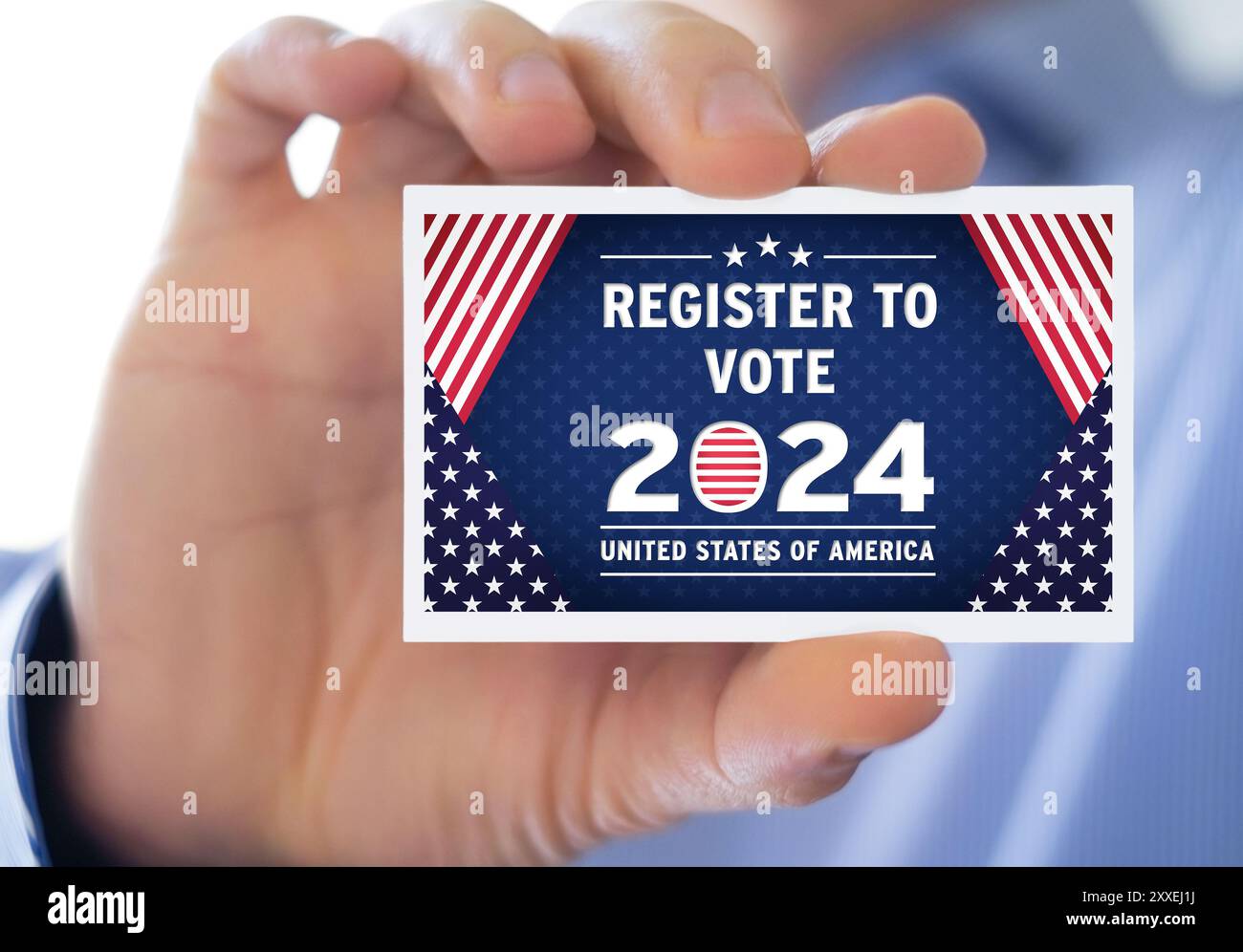 Register to Vote - Business card message Stock Photo - Alamy