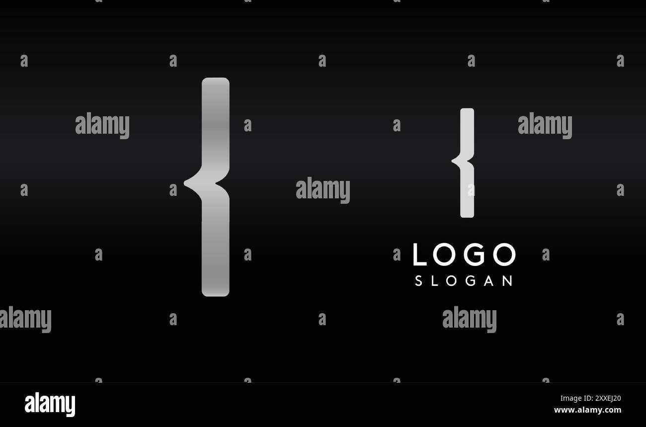 Stylized letter I with sharp, abstract cuts like bullet passing trail ...