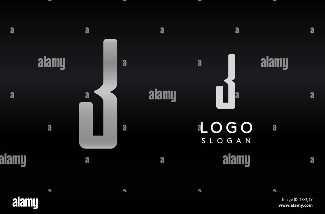 Stylized letter J with sharp, abstract cuts like bullet passing trail ...