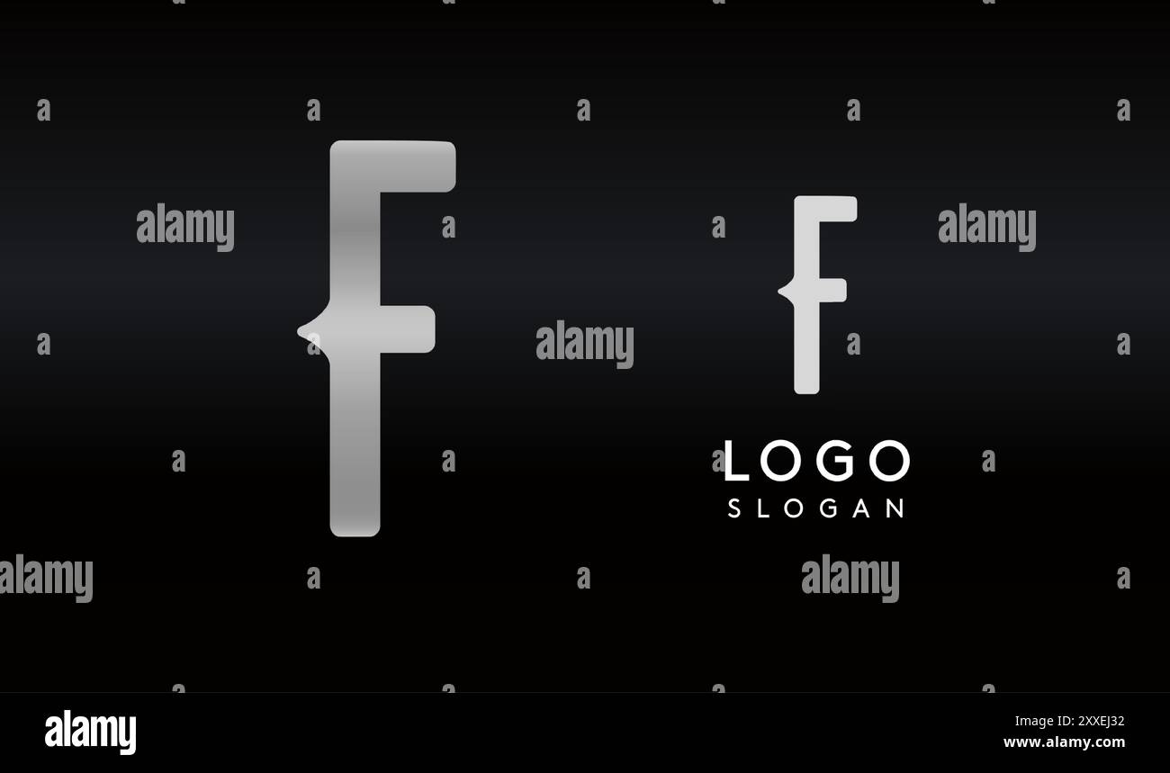 Stylized letter F with sharp, abstract cuts like bullet passing trail ...