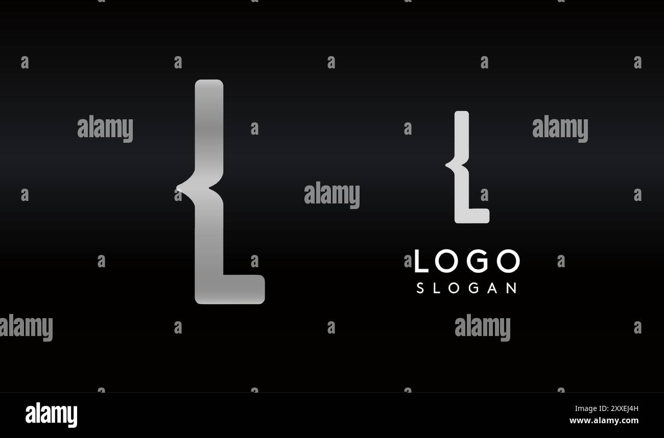 Stylized letter L with sharp, abstract cuts like bullet passing trail ...