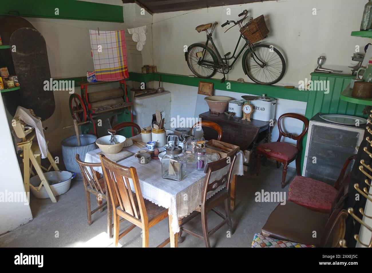Kitchen in wartime house in Tatton Park, Cheshire Stock Photo - Alamy