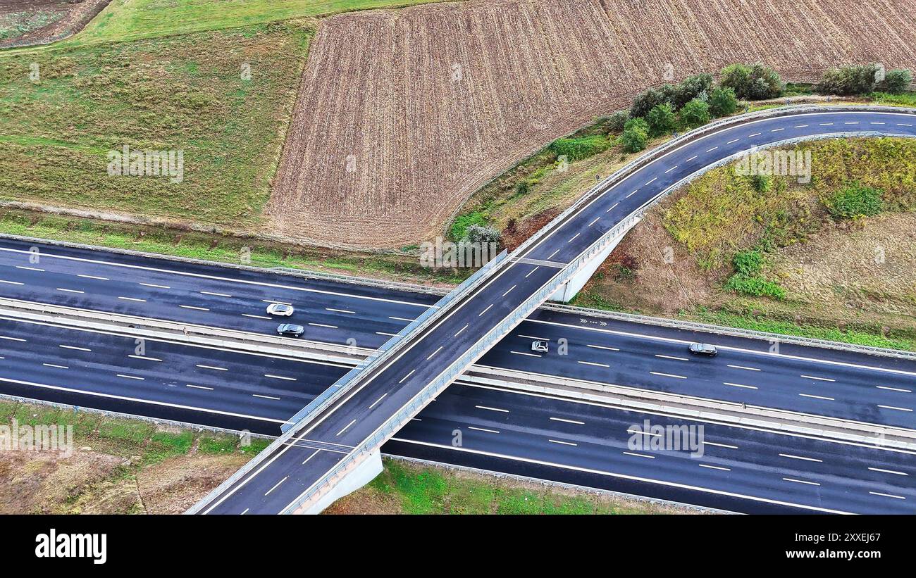 Arial view of Modern transportation with Expressway Road highway Top ...