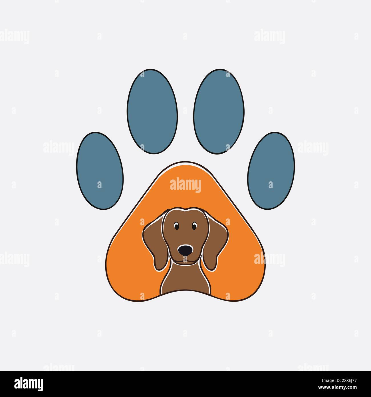 Dog paw print logo design. Cute dog logo design with a paw print and a ...