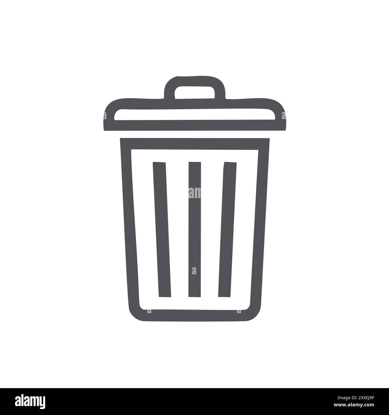 Trash can outline icon. Simple black and white outline icon of a trash ...