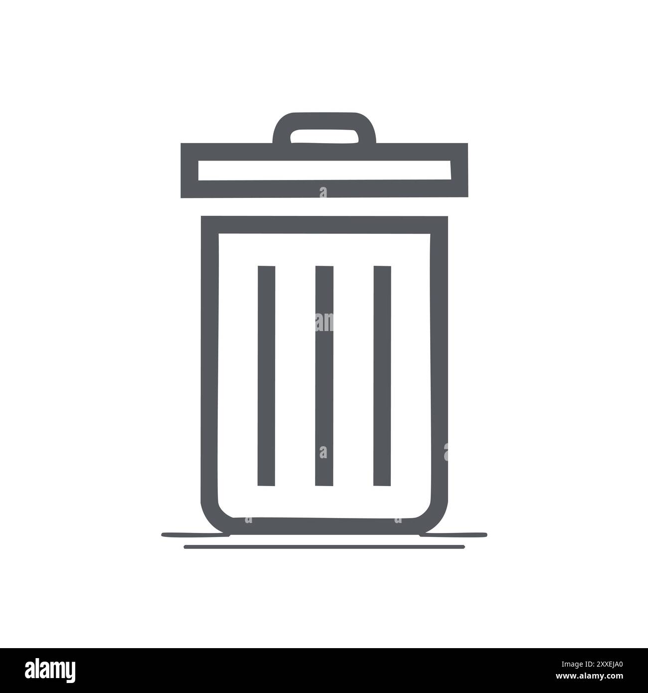 Simple trash can outline icon. Vector illustration of a simple trash ...