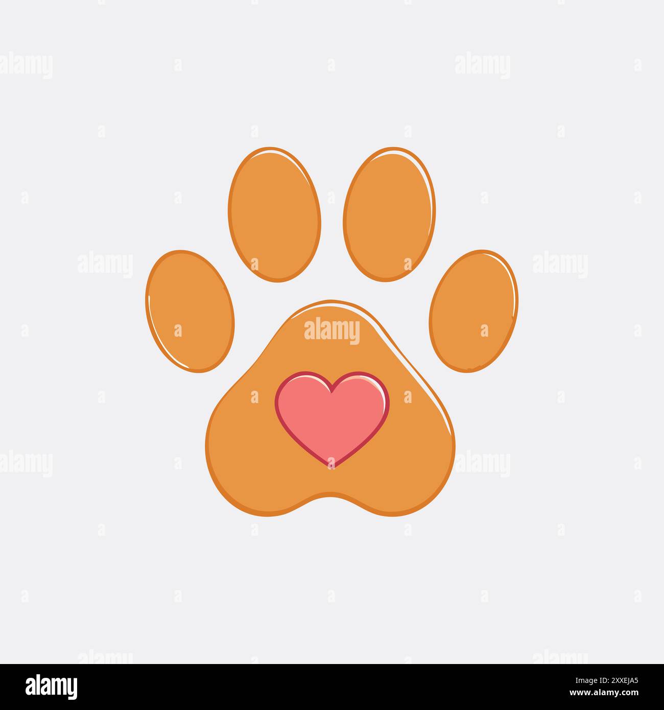 Paw print with heart graphic design. Adorable paw print with a heart in ...