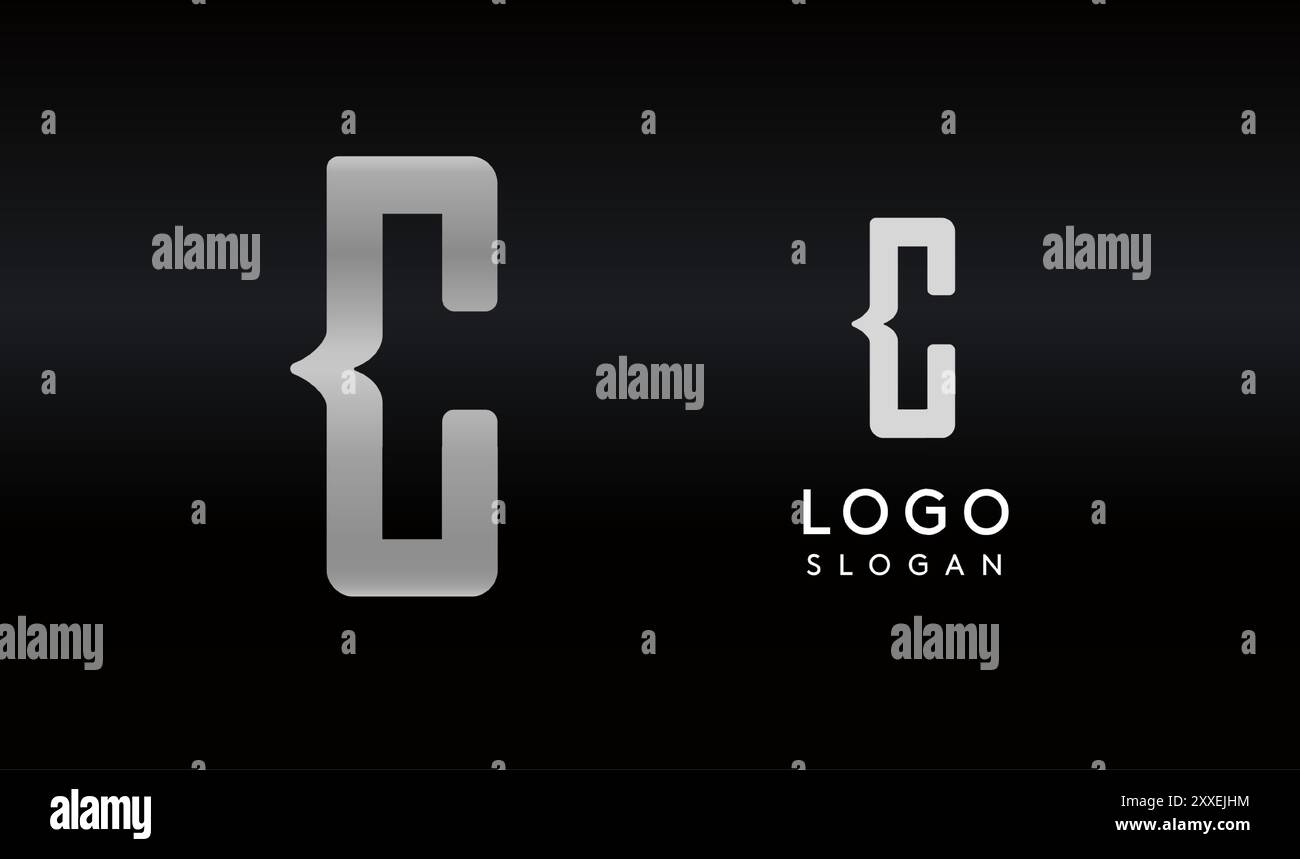 Stylized letter C with sharp, abstract cuts like bullet passing trail ...