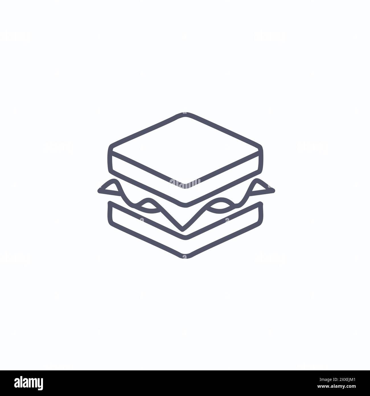 Simple sandwich outline icon. A minimalist line drawing of a sandwich ...