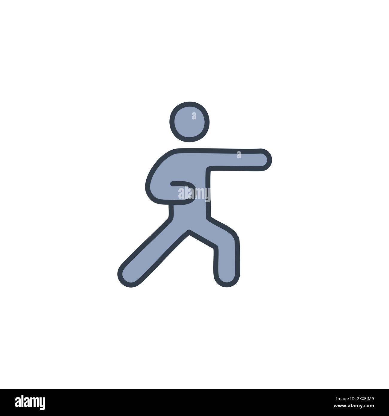 Simple stick figure in a fighting pose. Illustration of a simple stick ...