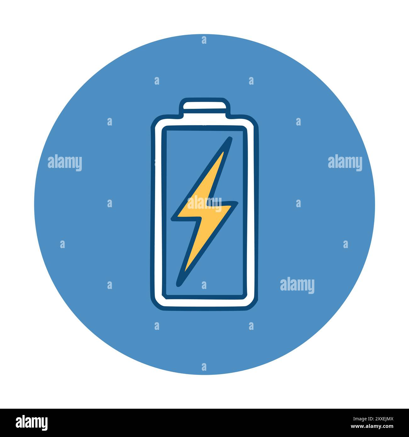 Full battery charge icon. A simple icon of a battery with a lightning ...
