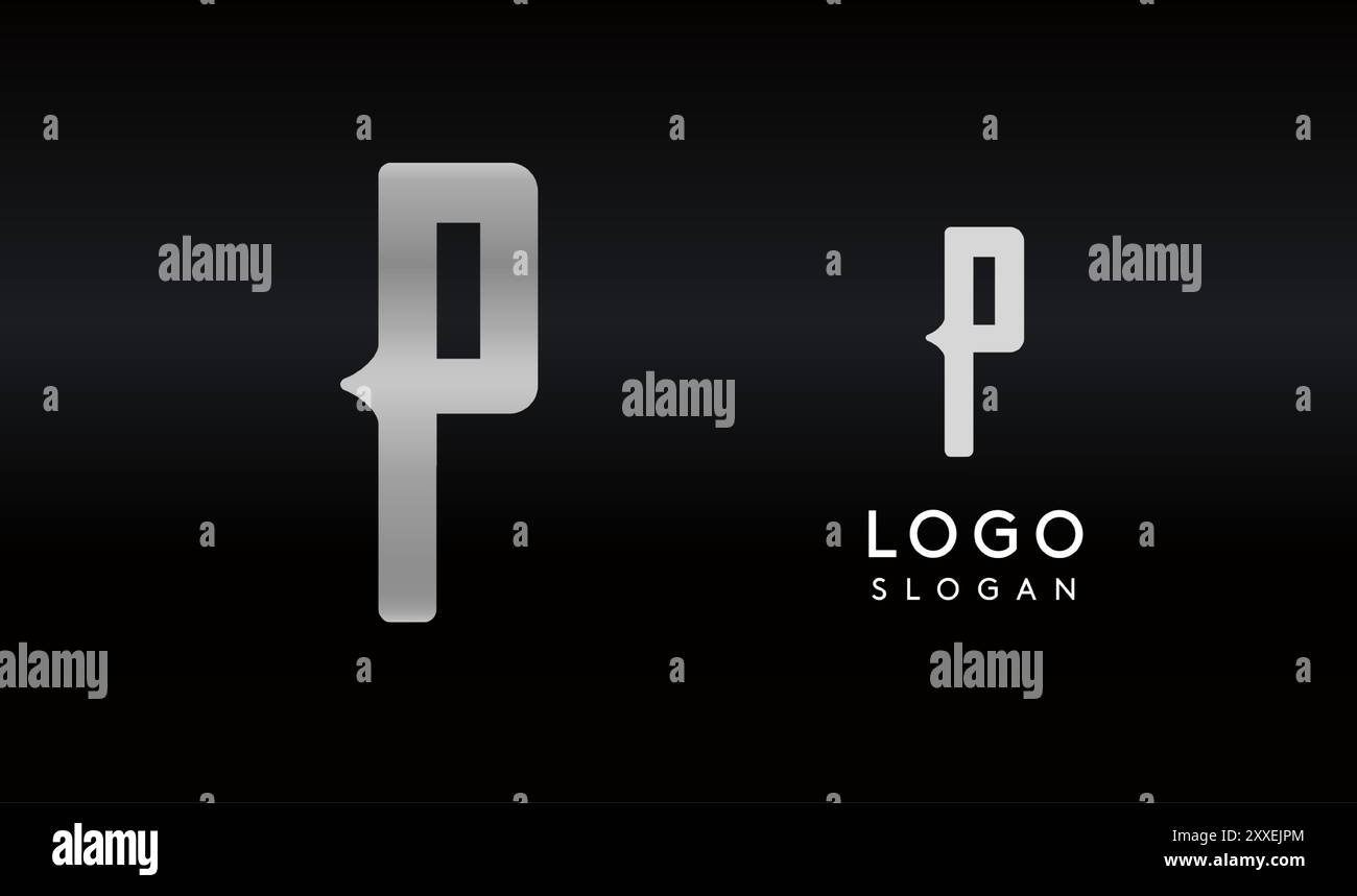 Stylized letter P with sharp, abstract cuts like bullet passing trail ...