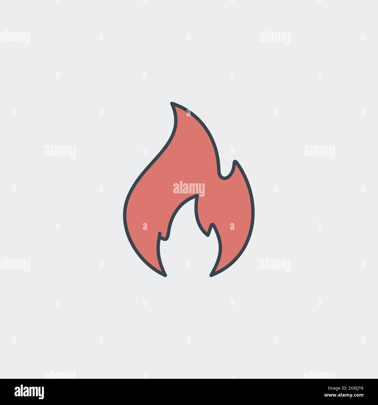 Flame icon illustration. Simple line art illustration of a flame ...