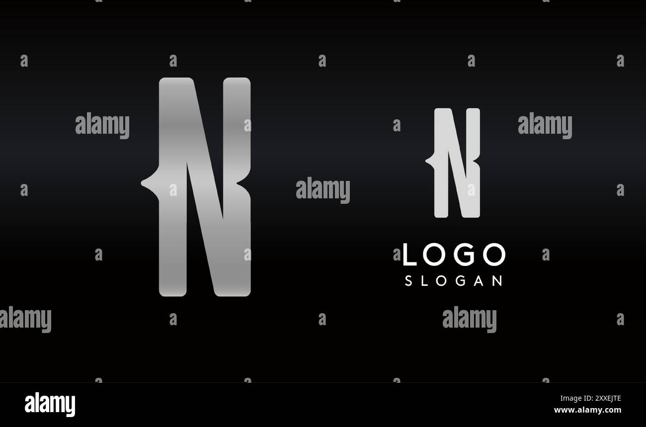 Stylized letter N with sharp, abstract cuts like bullet passing trail ...