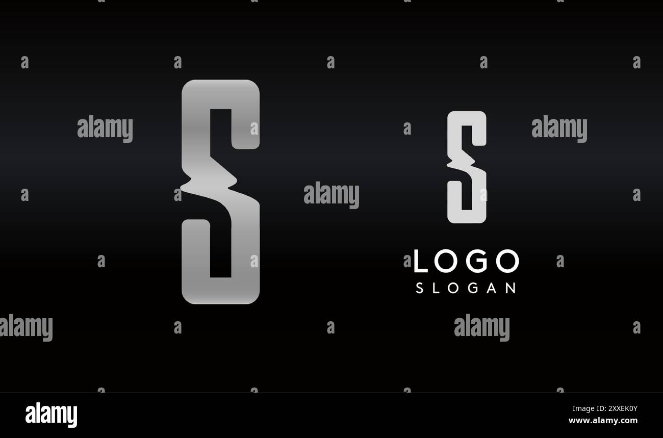 Stylized letter S with sharp, abstract cuts like bullet passing trail ...