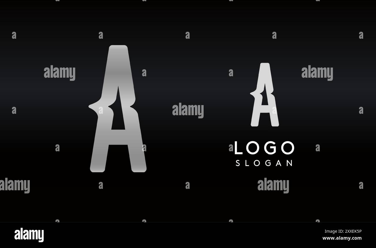 Stylized letter A with sharp, abstract cuts like bullet passing trail ...