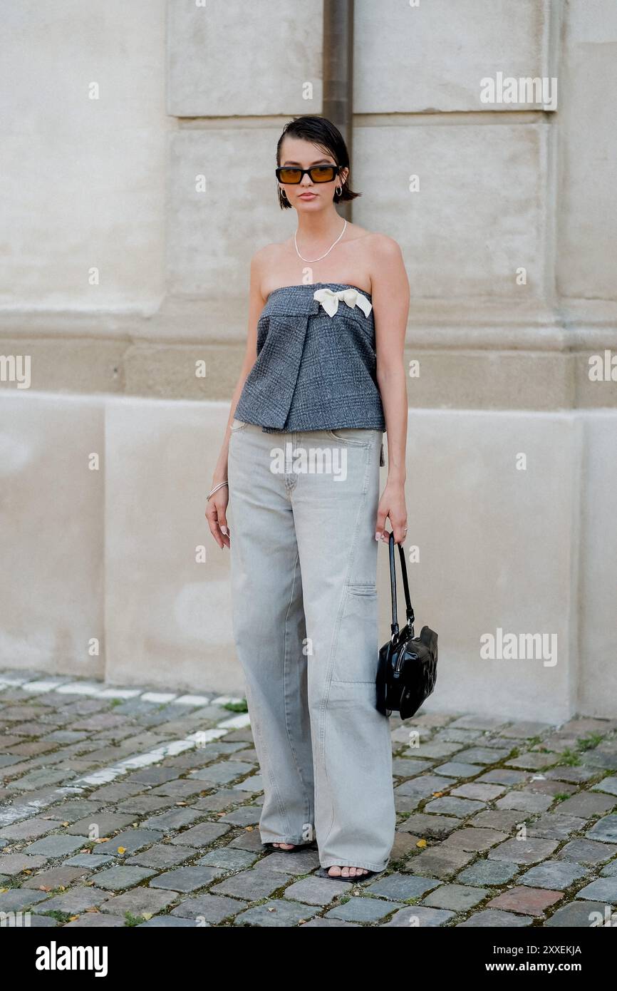 Copenhagen, Denmark. 24th Aug, 2024. Street style, Mary L Jean arriving ...