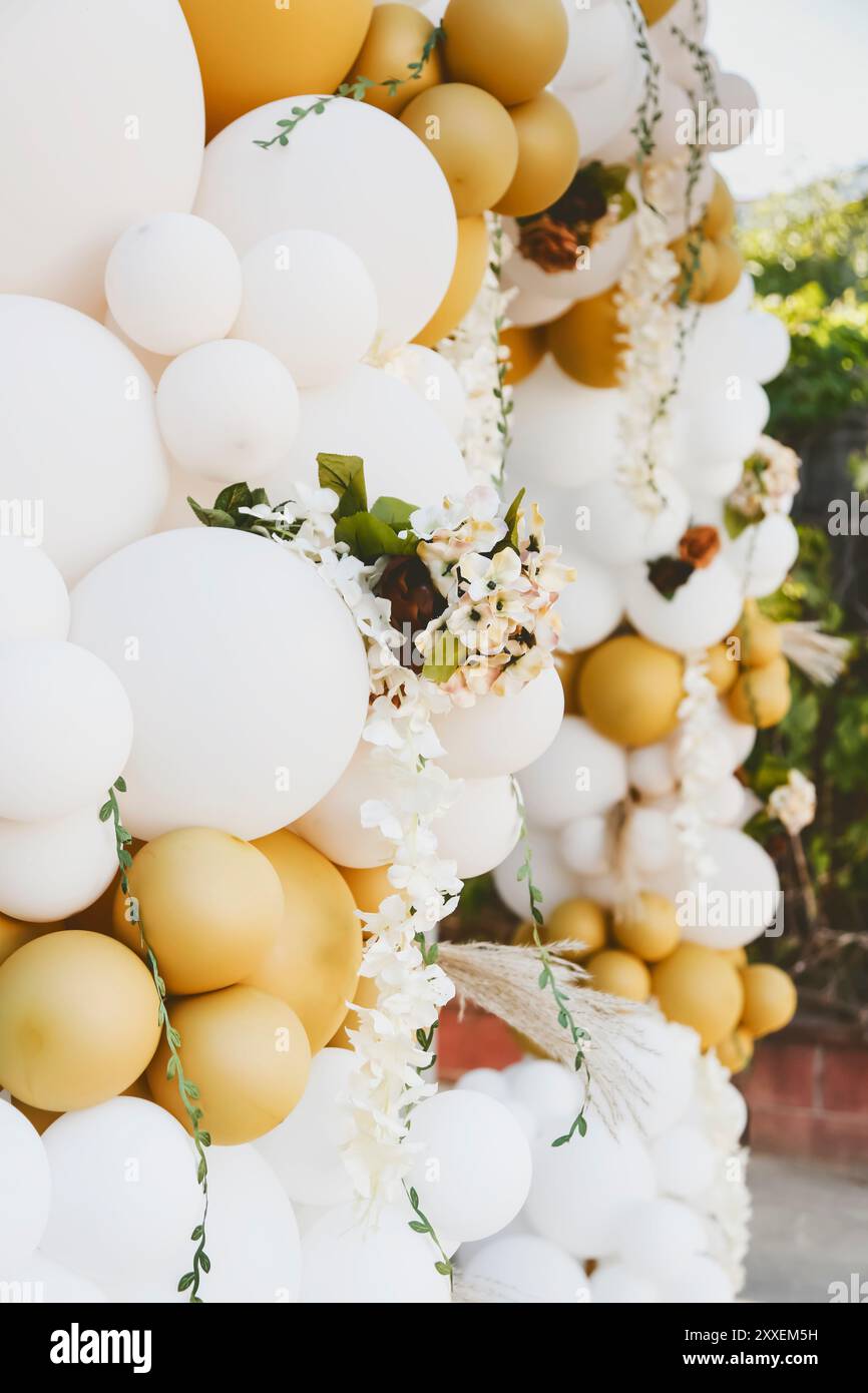 A view of a cluster of balloon art as decoration for an event Stock ...
