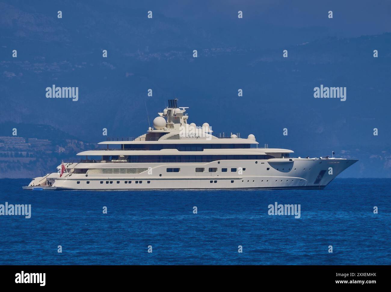 110m Superyacht AL RAYA at anchor off Antibes on the French Riviera in ...