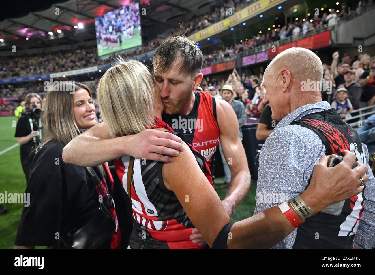 Brisbane, Australia. 24th Aug, 2024. Dyson Heppell (centre) of the ...