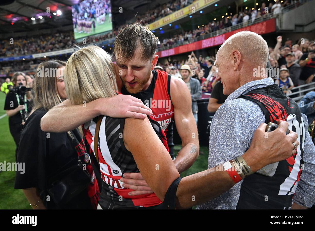 Brisbane, Australia. 24th Aug, 2024. Dyson Heppell (centre) of the ...