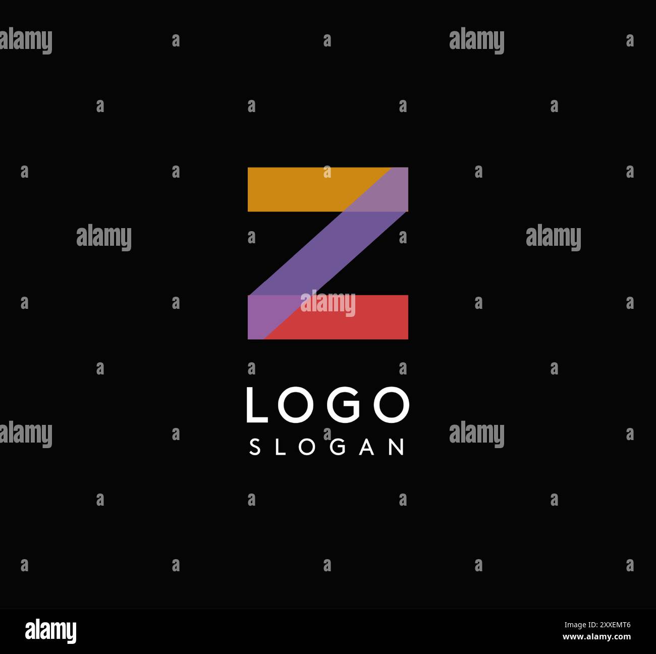 Colorful geometric letter Z with overlapping shapes, modern vibrant ...