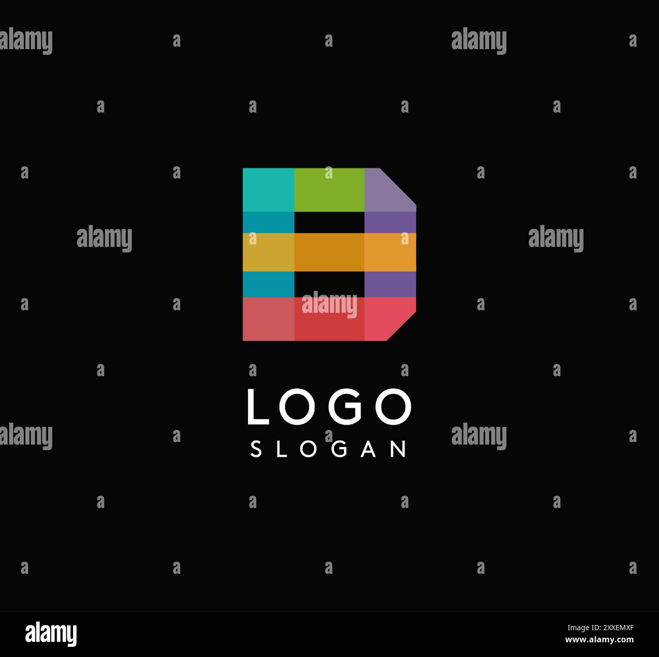 Colorful geometric letter B with overlapping shapes, modern vibrant ...