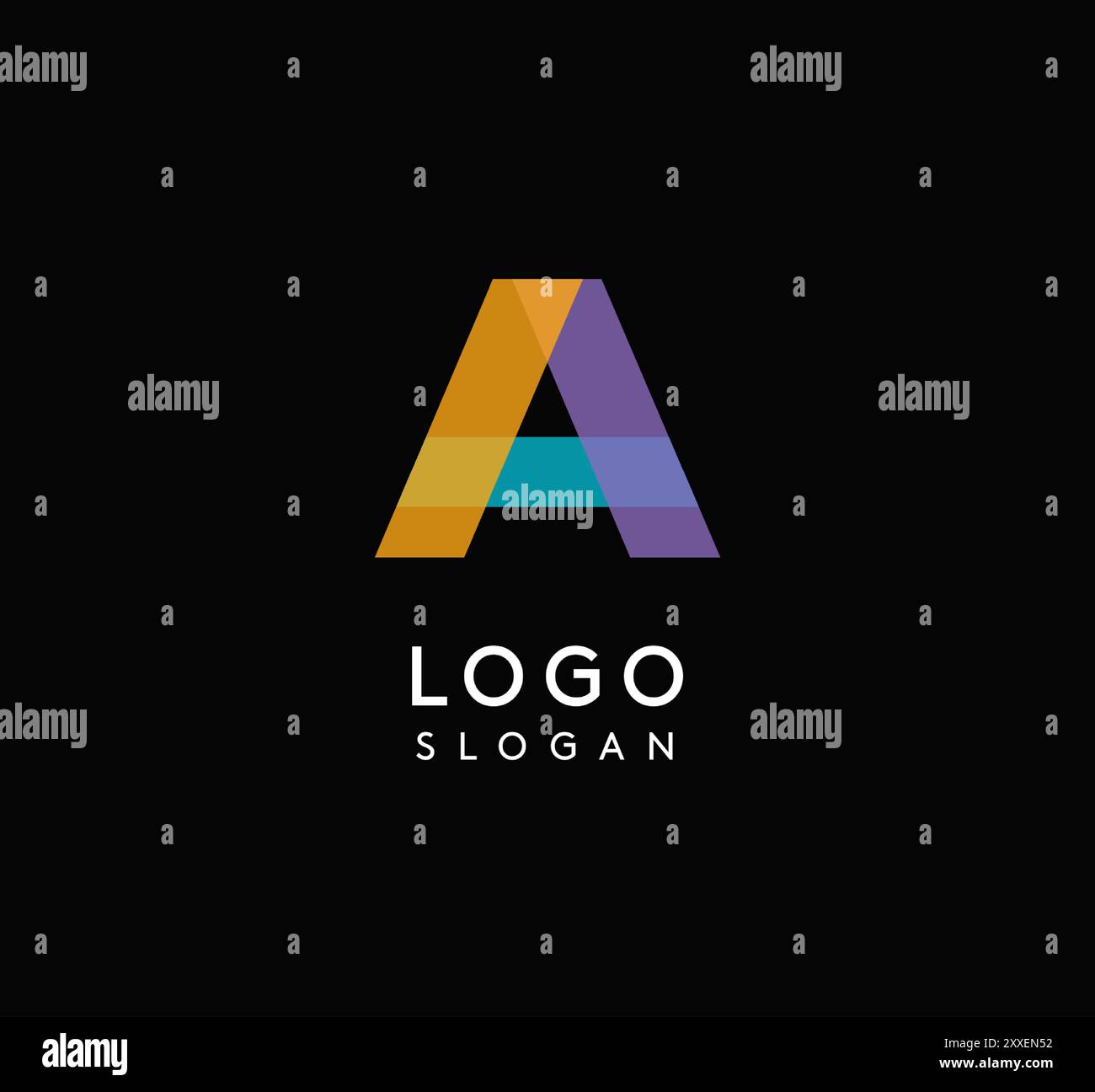 Colorful geometric letter A with overlapping shapes, modern vibrant ...