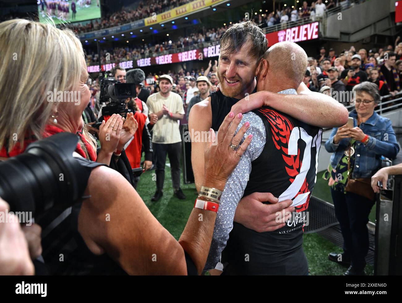 Brisbane, Australia. 24th Aug, 2024. Dyson Heppell (centre) of the ...