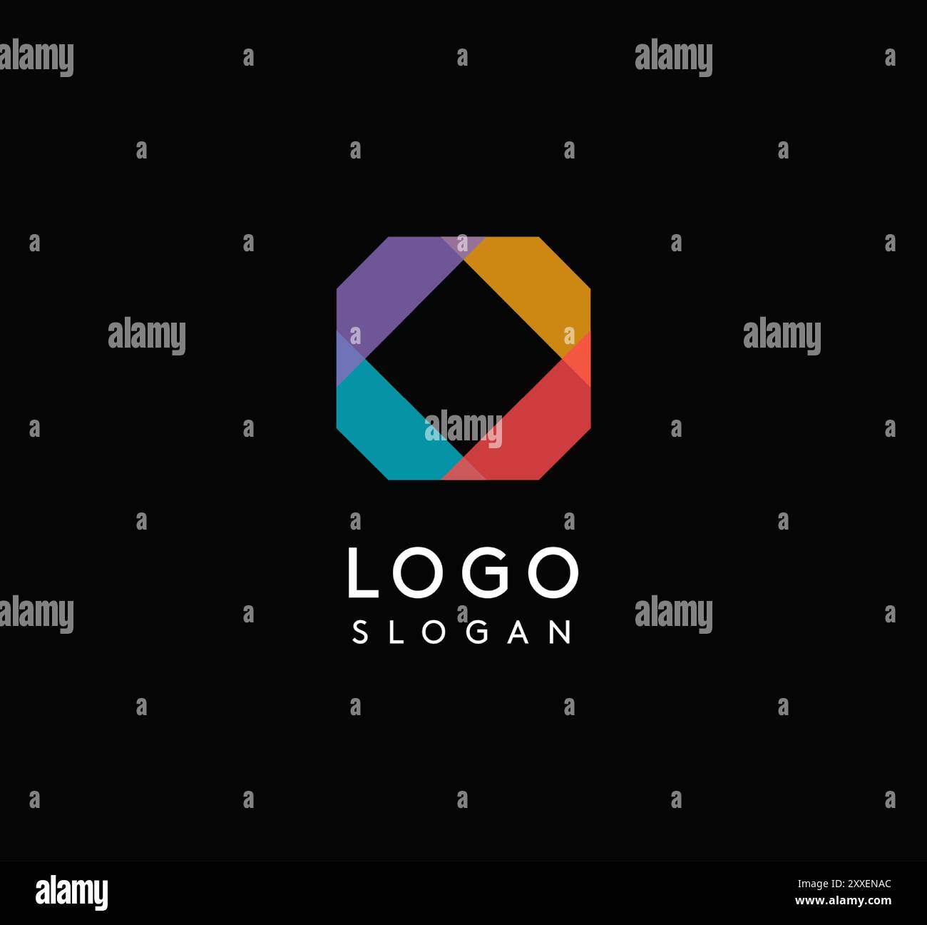 Colorful geometric letter O with overlapping shapes, modern vibrant ...