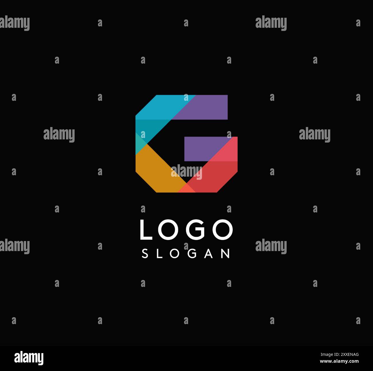 Colorful geometric letter G with overlapping shapes, modern vibrant ...