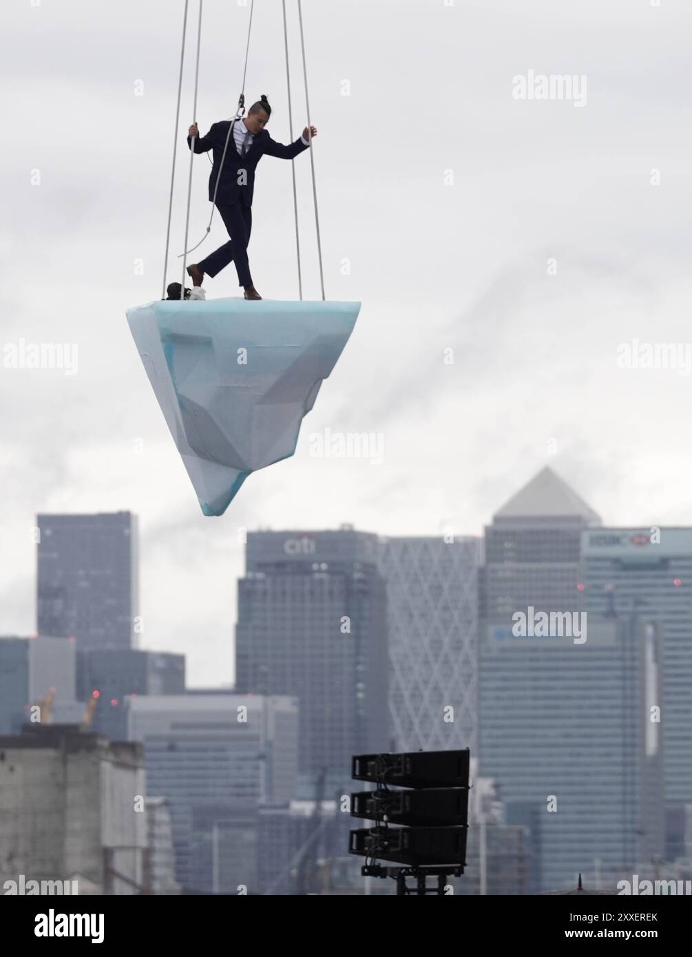 The European premiere of performance art THAW, an 8 hour aerial show ...