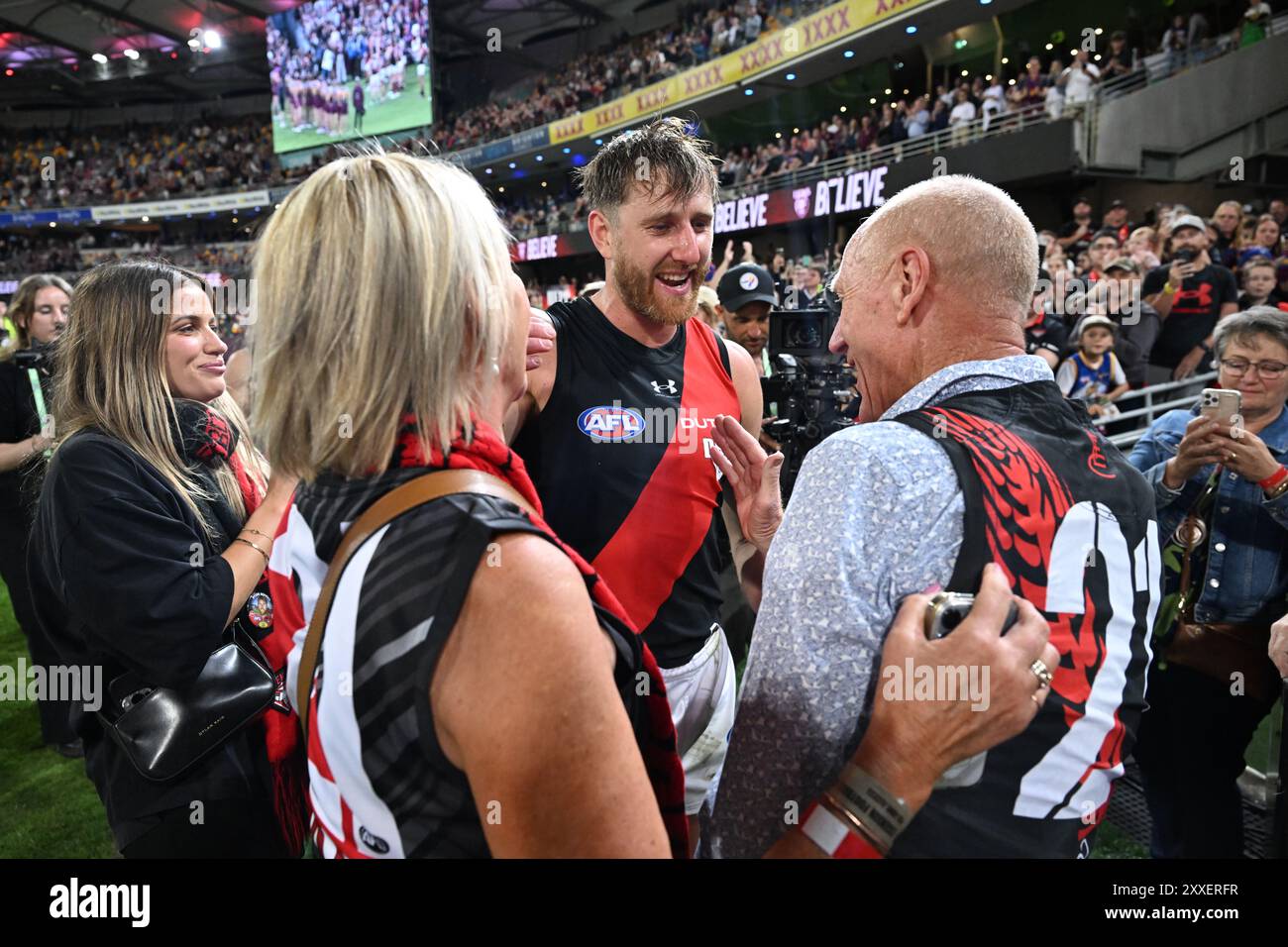 Brisbane, Australia. 24th Aug, 2024. Dyson Heppell (centre) of the ...
