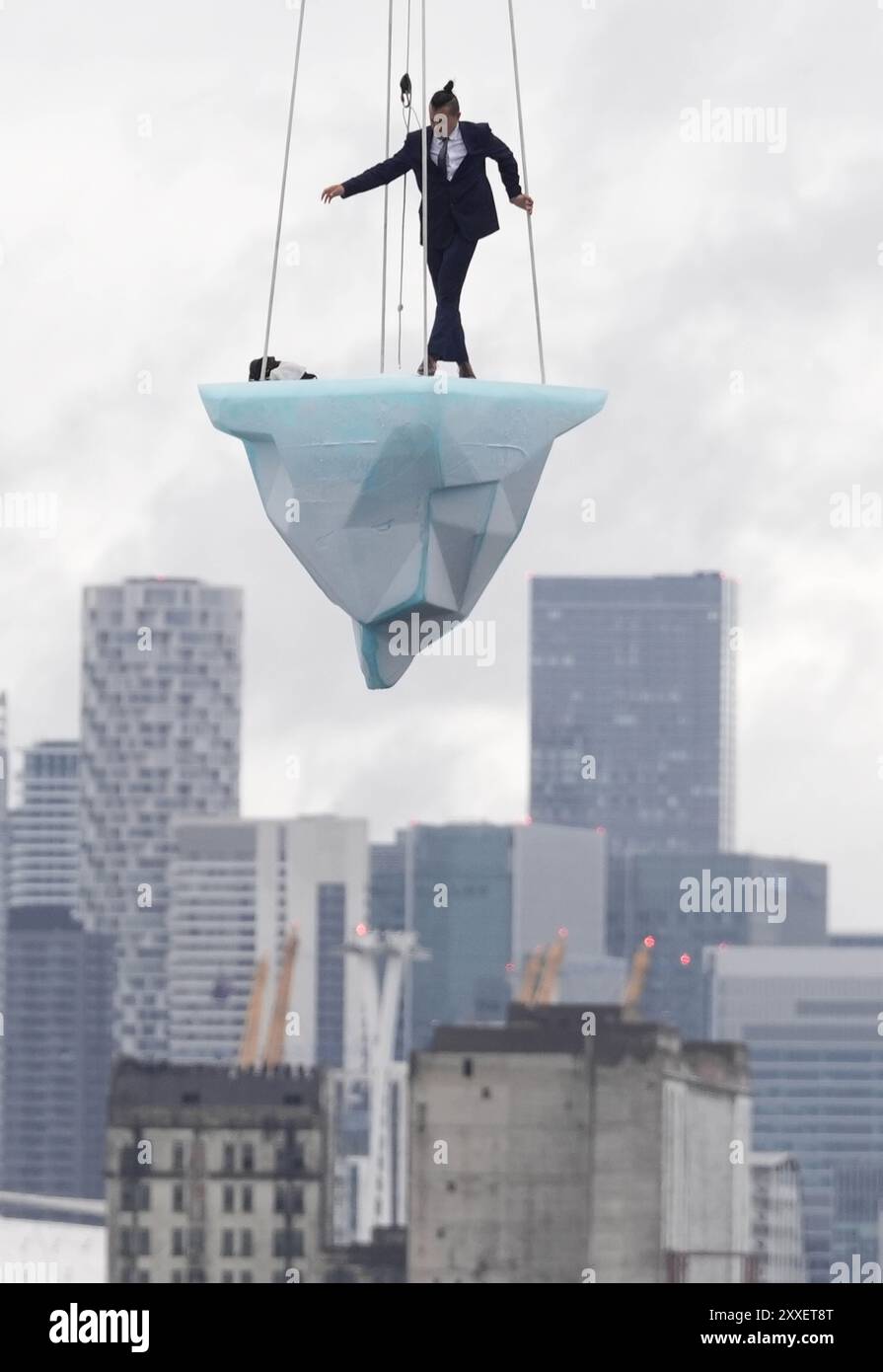 The European premiere of performance art THAW, an 8 hour aerial show ...