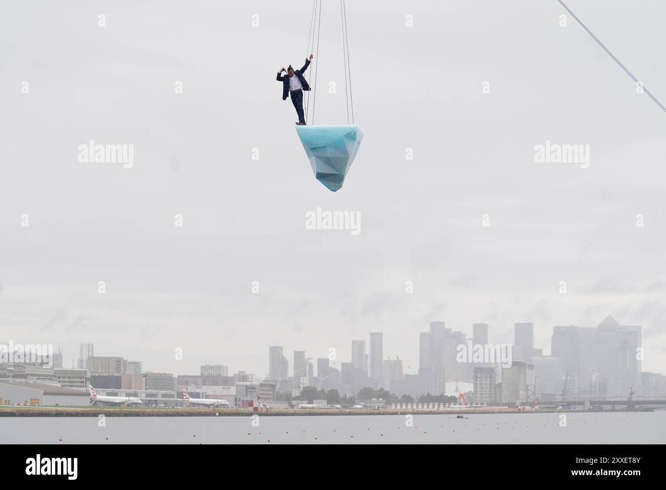 The European premiere of performance art THAW, an 8 hour aerial show ...