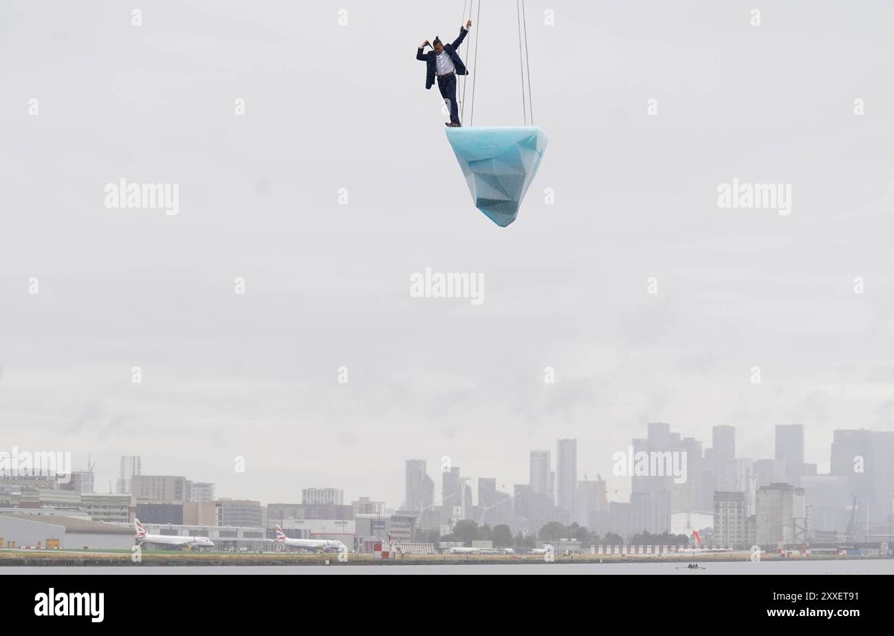 The European premiere of performance art THAW, an 8 hour aerial show ...