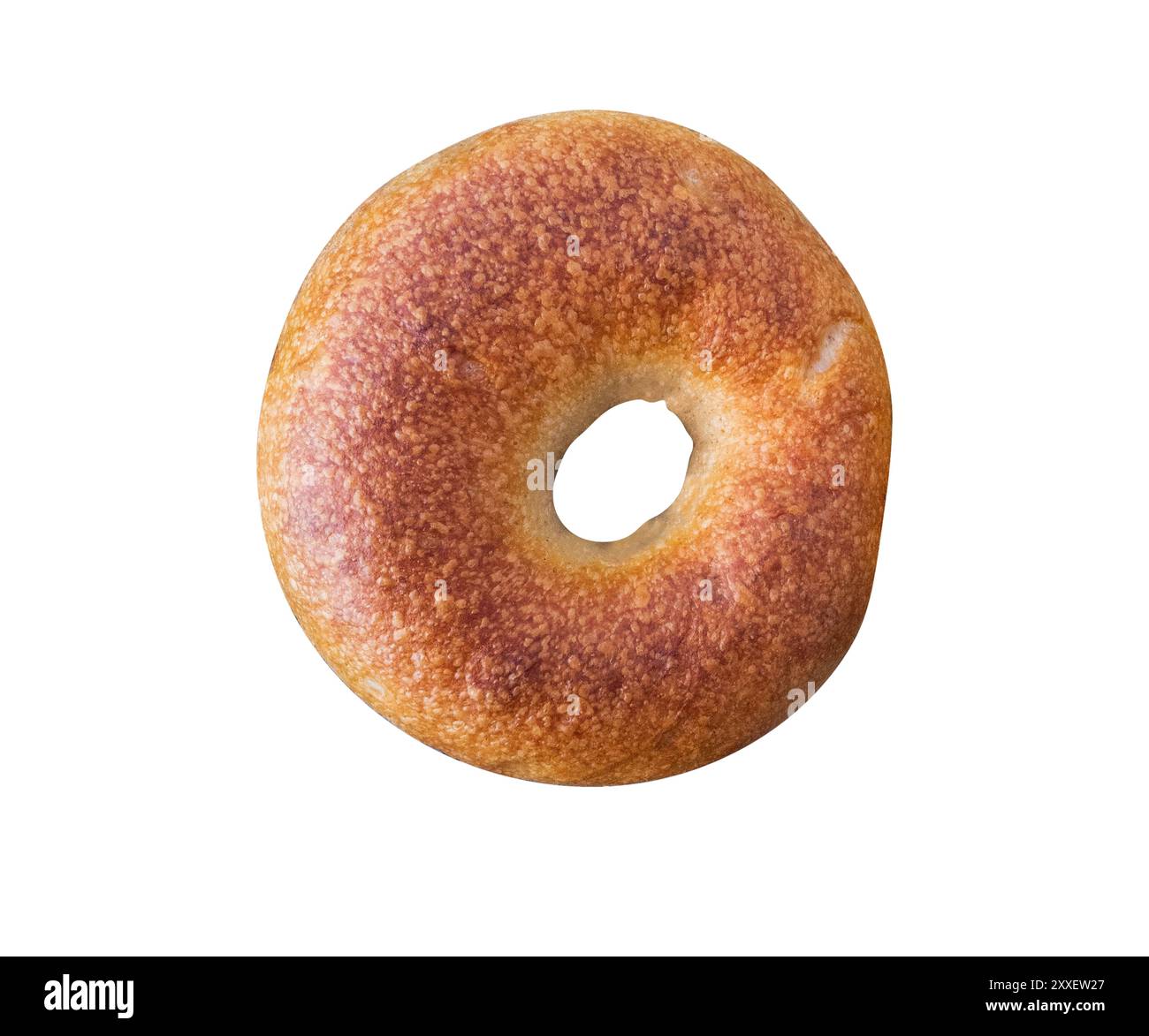 Whole round loaf of freshly baked rye wheat bread isolated close up on ...