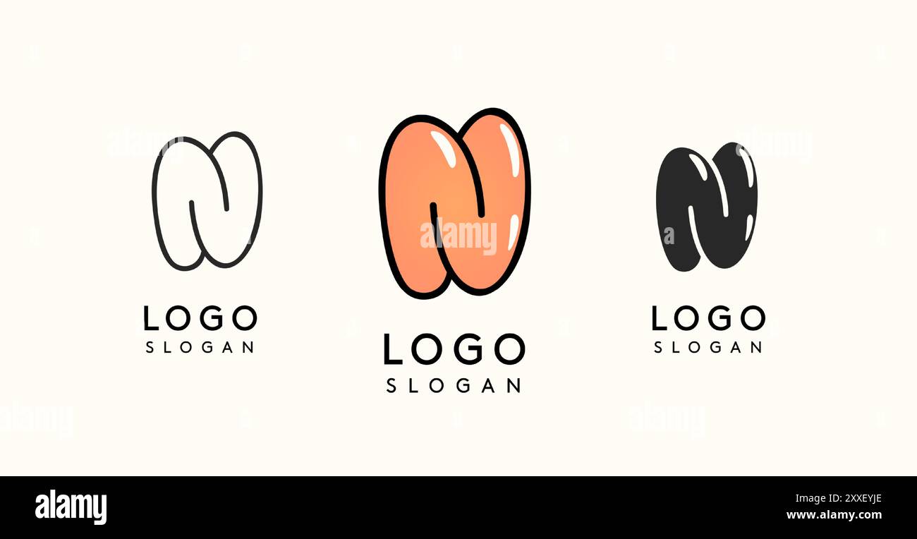 Playful cartoon letter N with glossy, bubbly appearance, available in ...