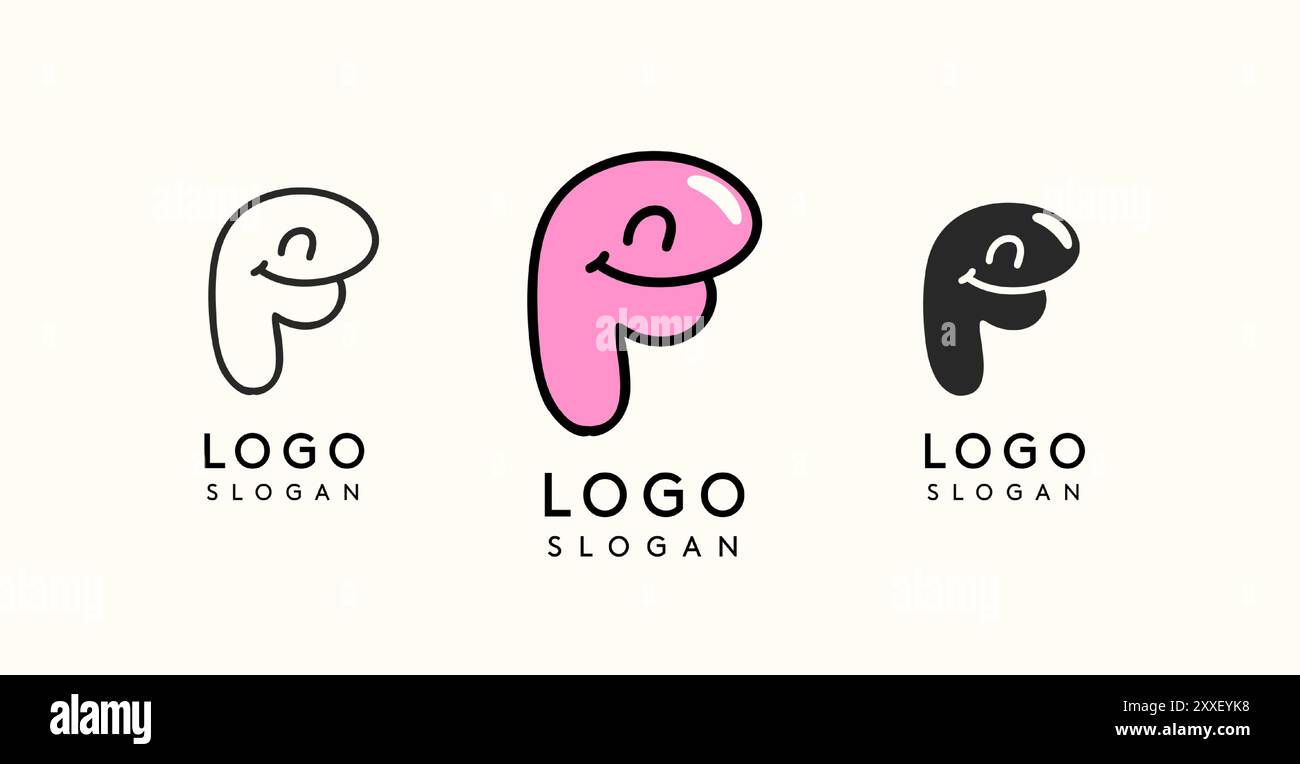 Playful cartoon letter F with glossy, bubbly appearance, available in ...