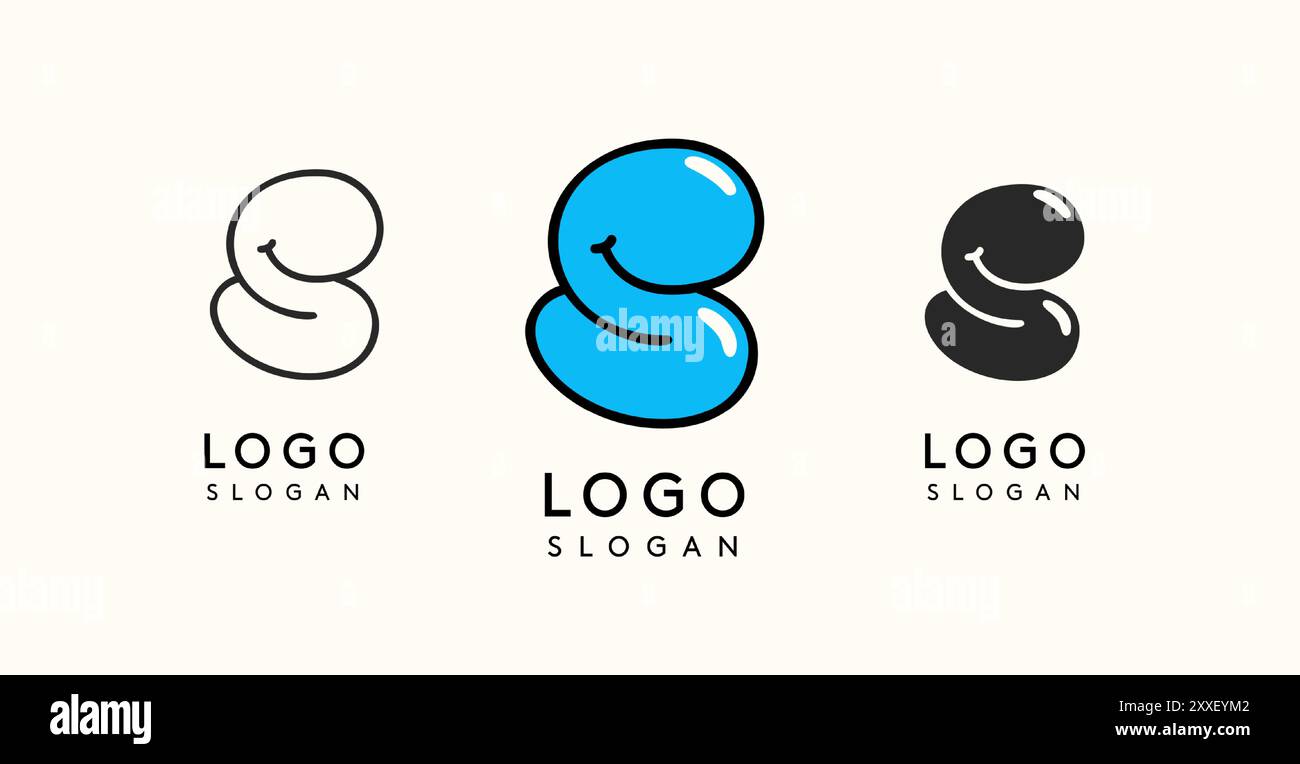 Playful cartoon letter S with glossy, bubbly appearance, available in ...