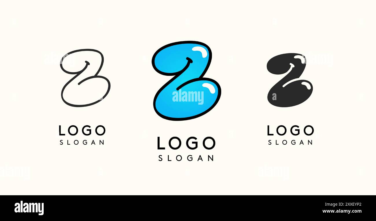Playful cartoon letter Z with glossy, bubbly appearance, available in ...