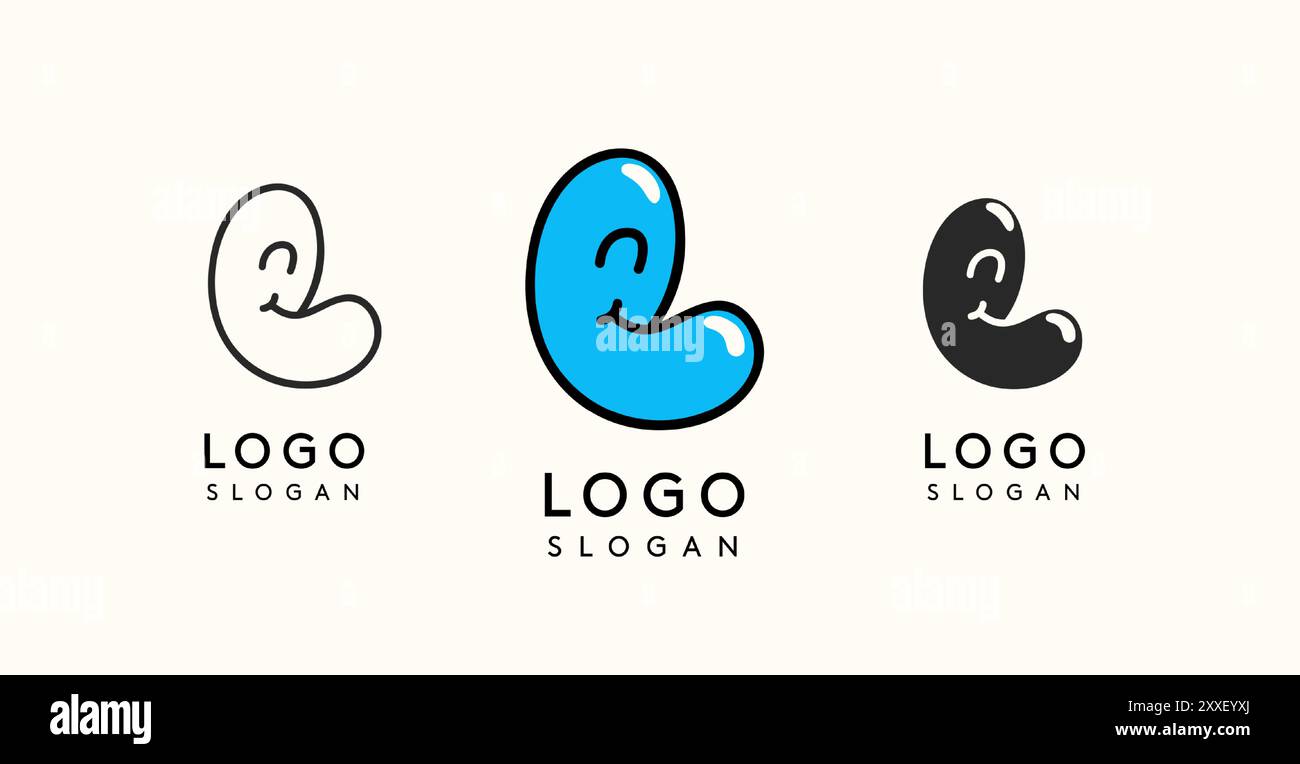 Playful cartoon letter L with glossy, bubbly appearance, available in ...