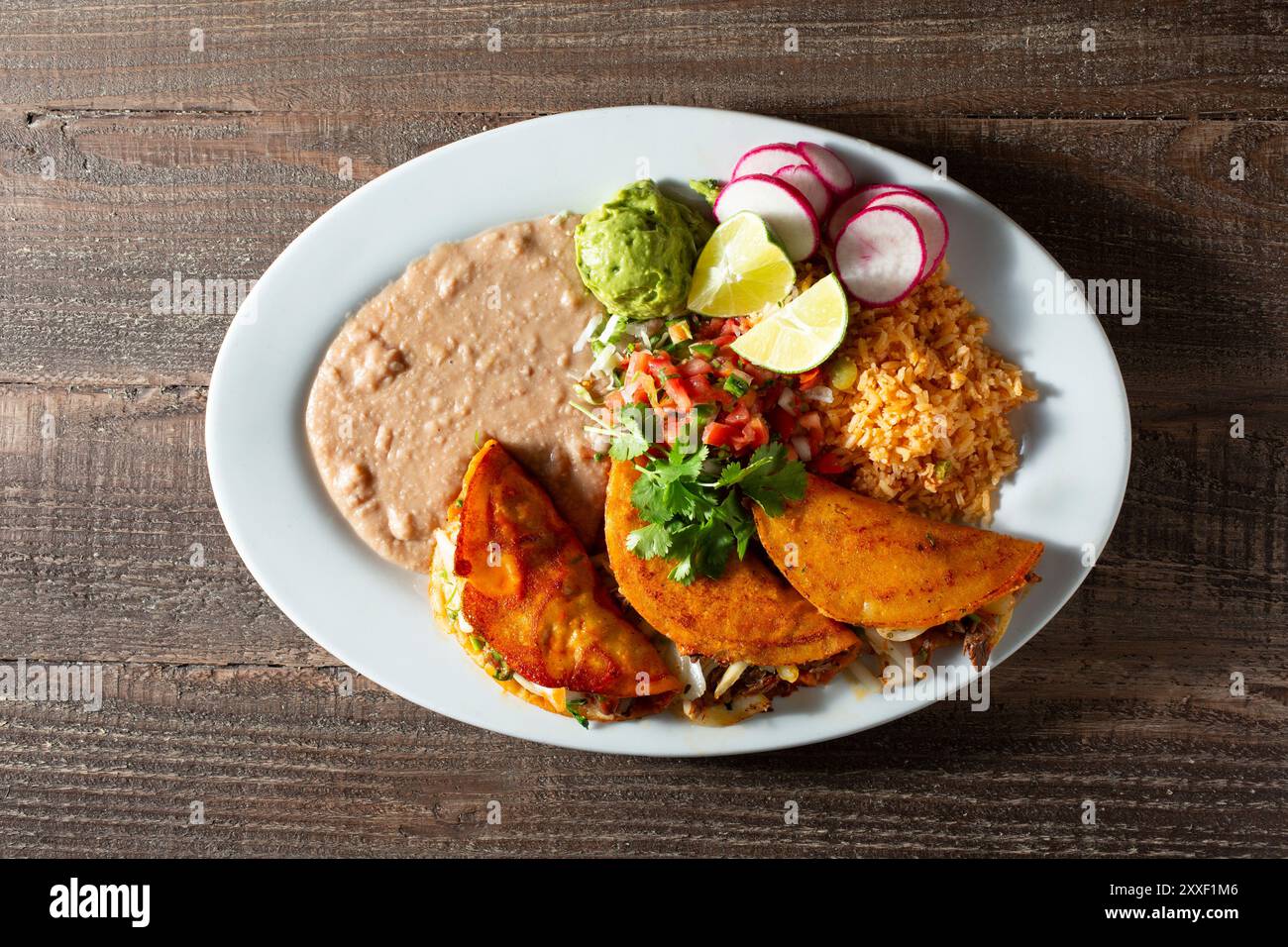 A top down view of some tacos a la parilla Stock Photo - Alamy
